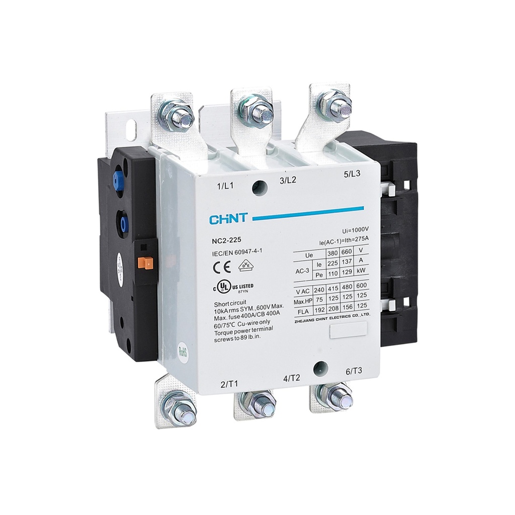 Contactor Potencia Magnetico 3P 225A Ac3 Bob 220Vac 110Kw 50/60Hz | GRUPO COINP