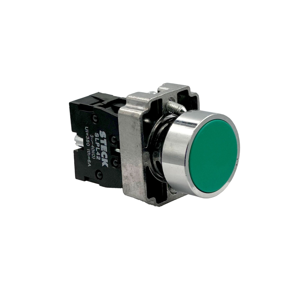 Pulsador Rasante Metal Verde 22Mm 1Na | GRUPO COINP