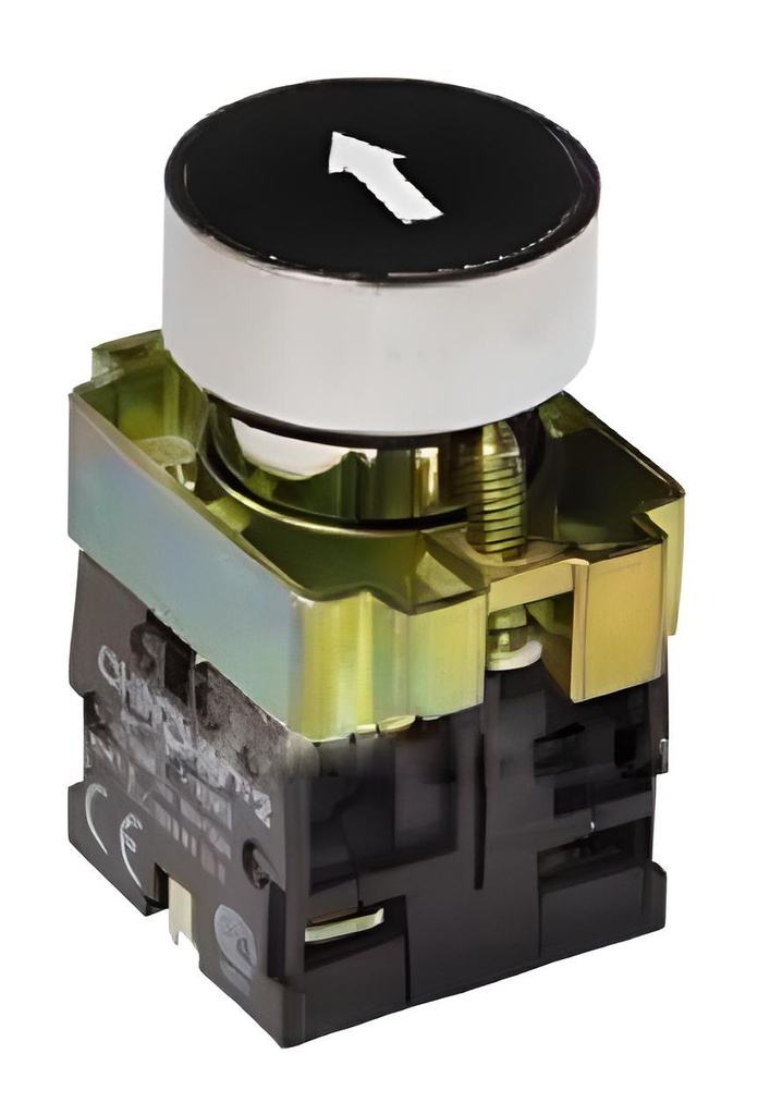 Pulsador Rasante Metal Negro-Flecha Blanca Ø22Mm 1Na 575481 | GRUPO COINP